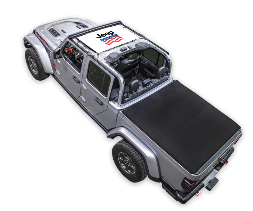 Jeep Gladiator Sunshade Mesh Top JTkini JJUSA- SPIDERWEBSHADE